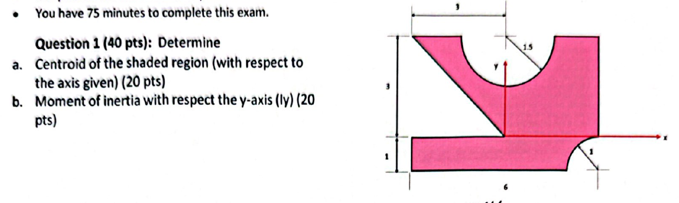 Solved Question 1 ( 40 pts): Determinea. Centroid of the | Chegg.com Solved Question 1 ( 40 pts): Determinea. Centroid of the | Chegg.com