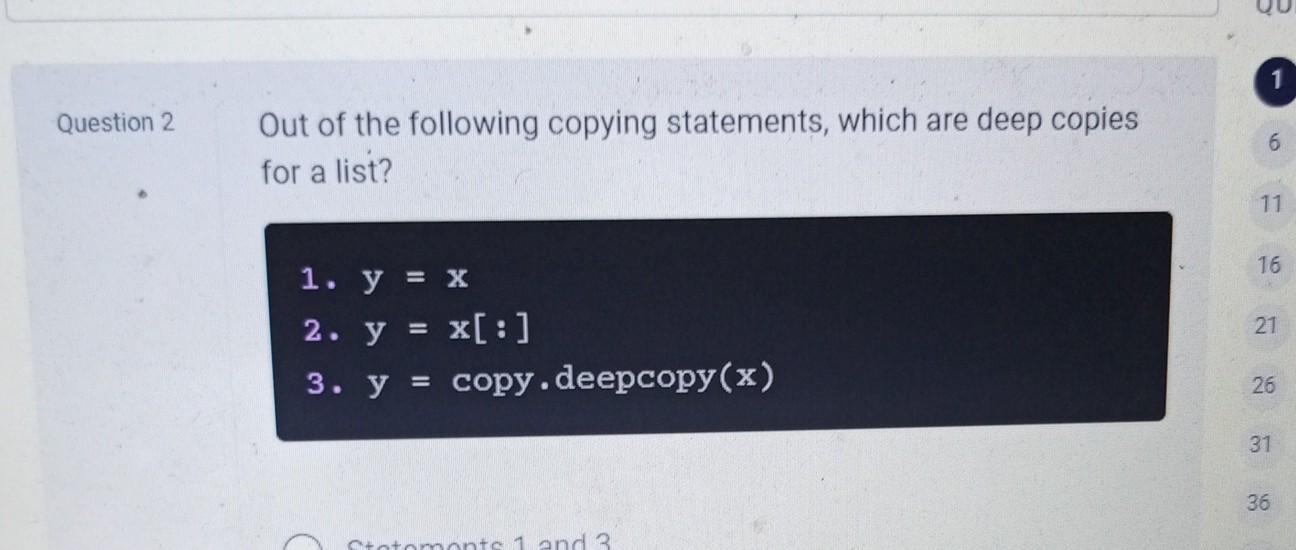 Out of the following copying statements, which are | Chegg.com