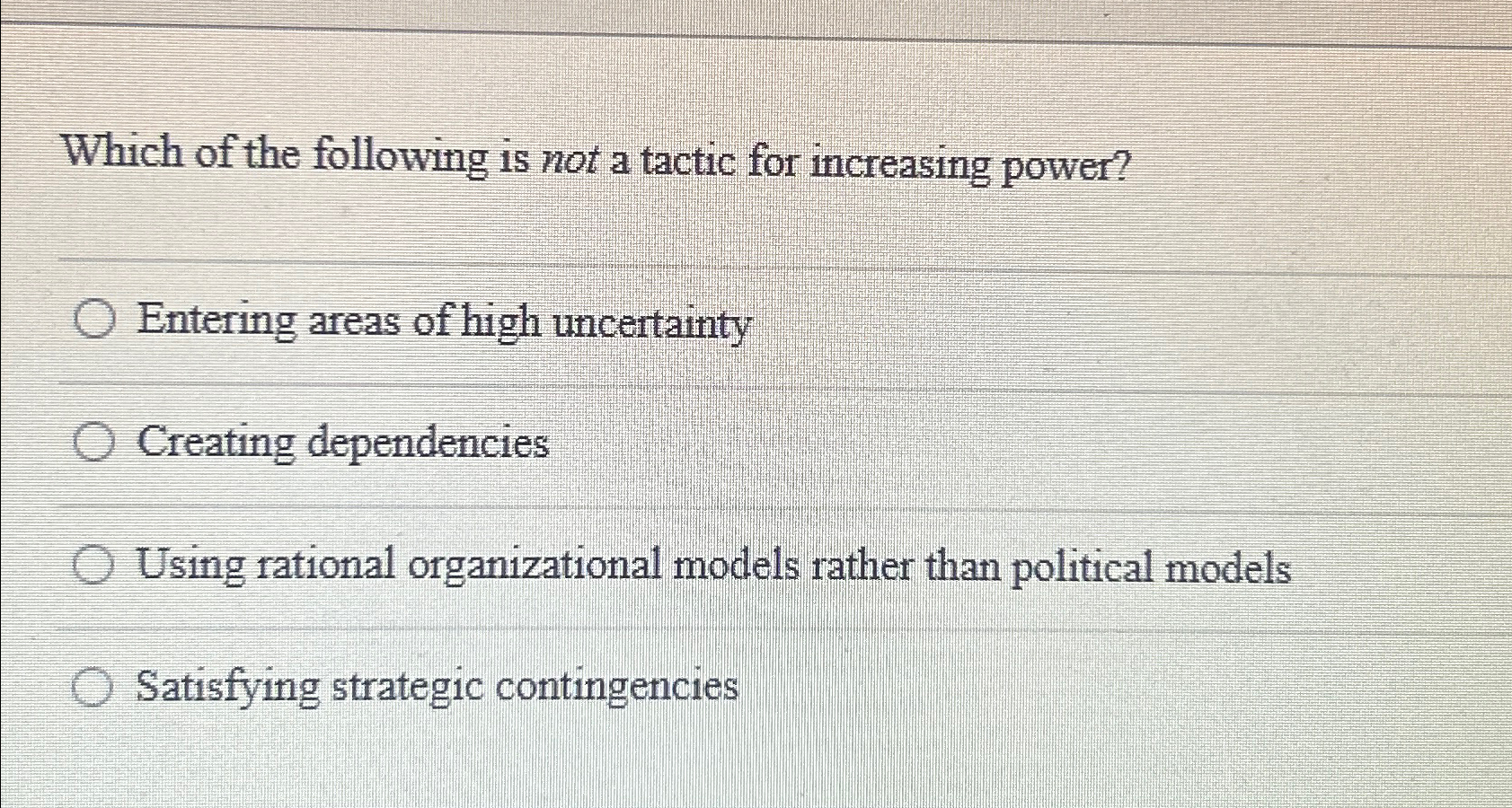 Solved Which of the following is not a tactic for increasing | Chegg.com