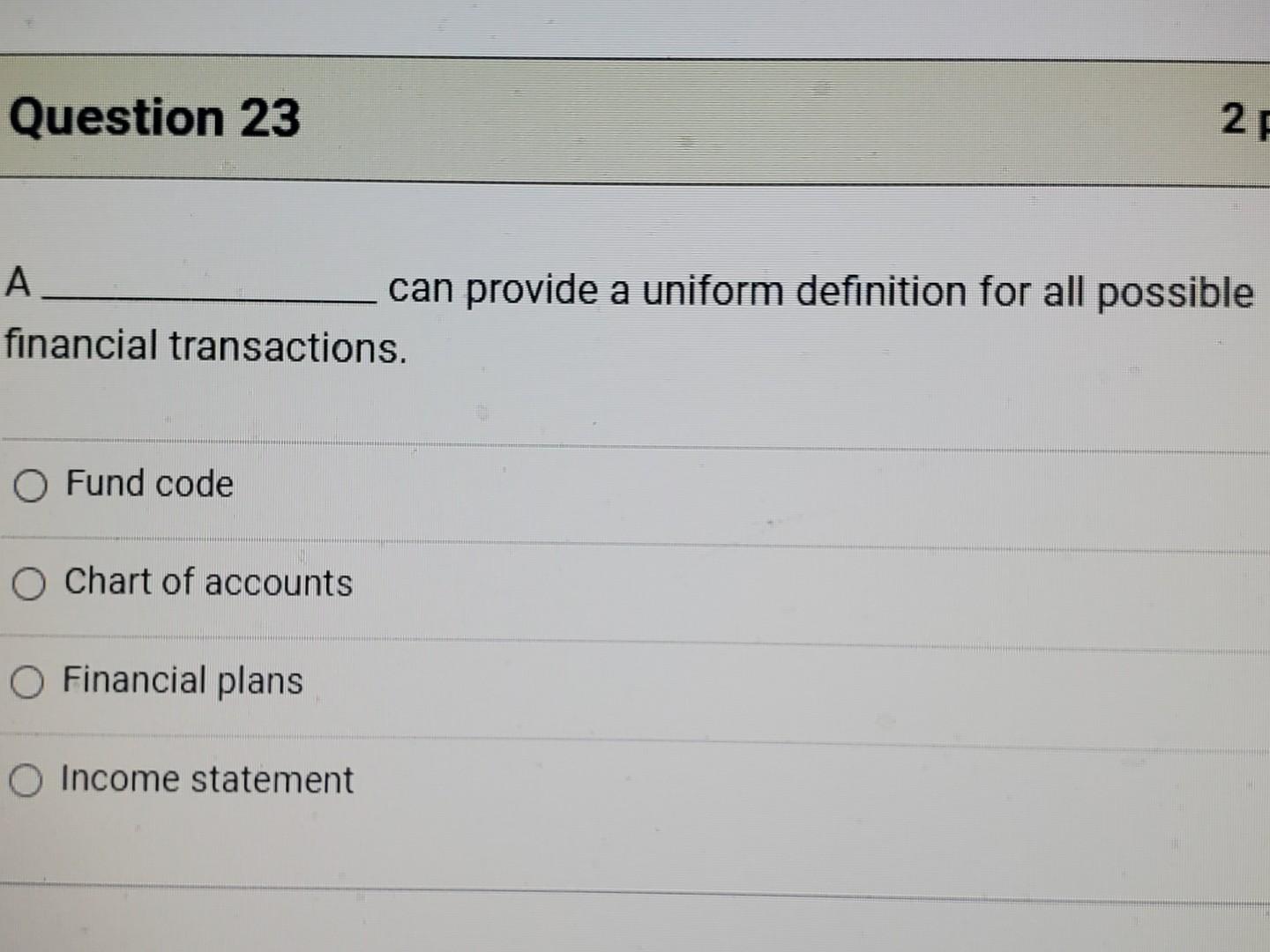 Solved A can provide a uniform definition for all possible | Chegg.com