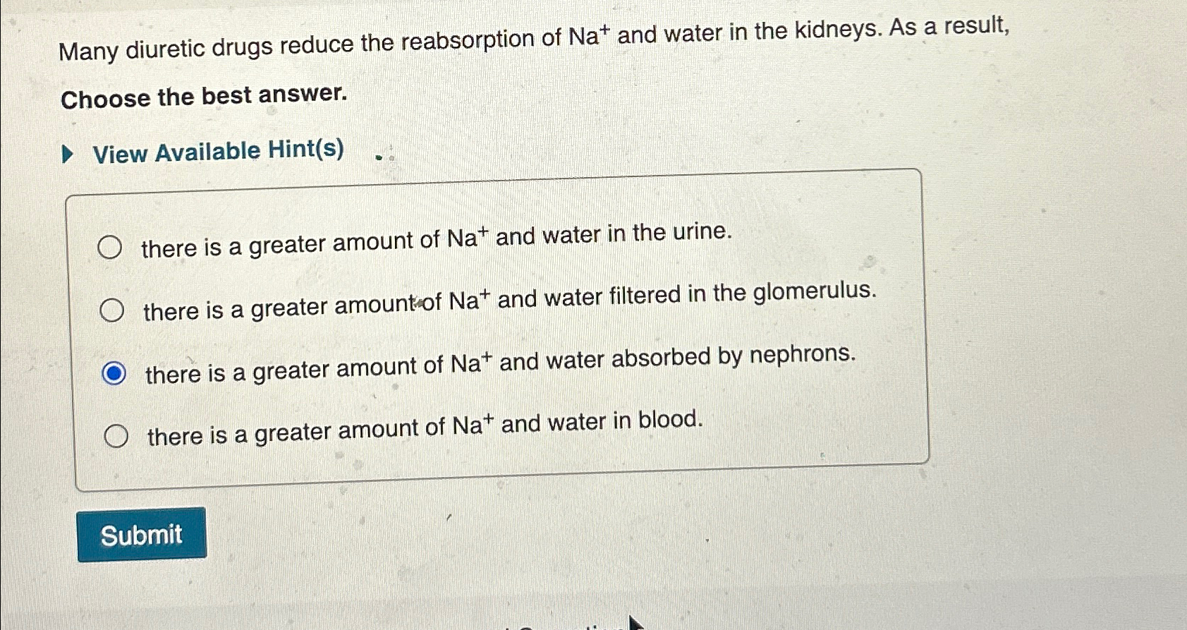 Solved Many diuretic drugs reduce the reabsorption of Na+and | Chegg.com