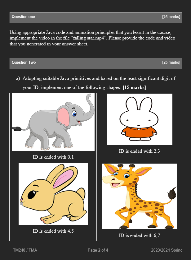 Solved Question 1using Appropriate Java Code And Animation