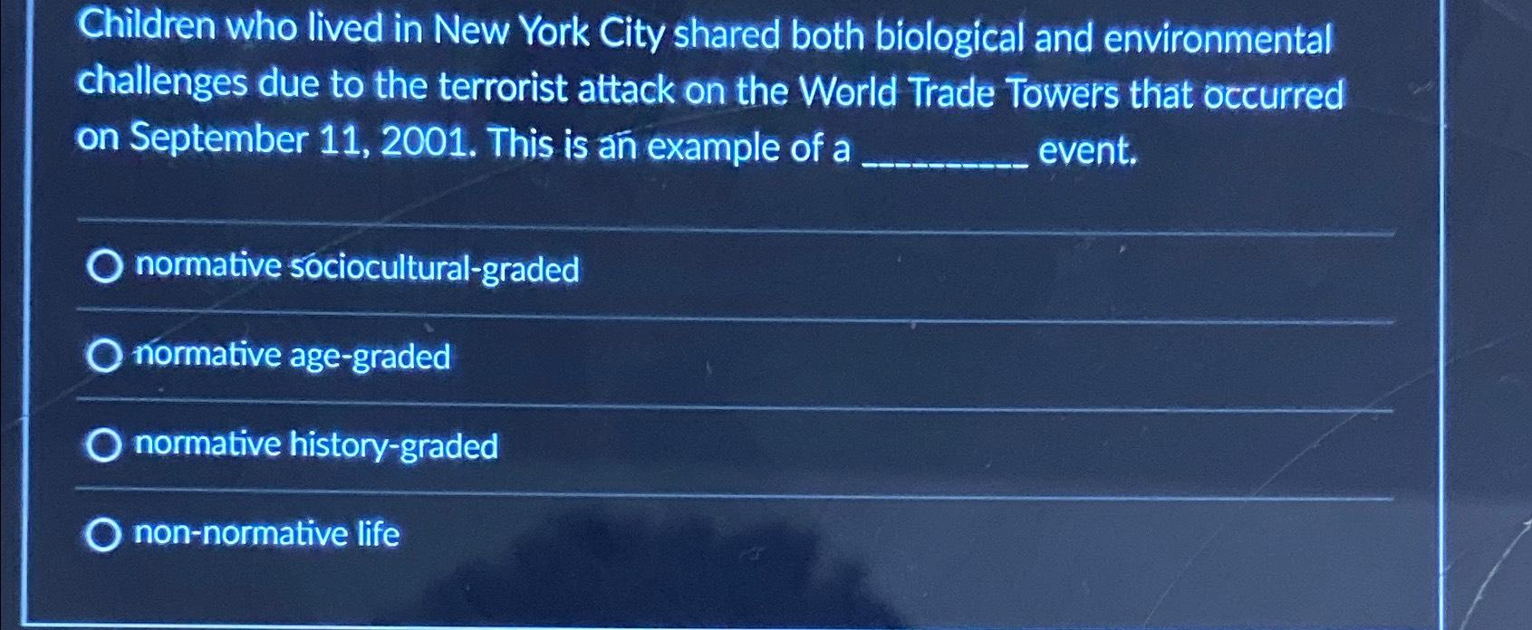 Solved Children who lived in New York City shared both | Chegg.com