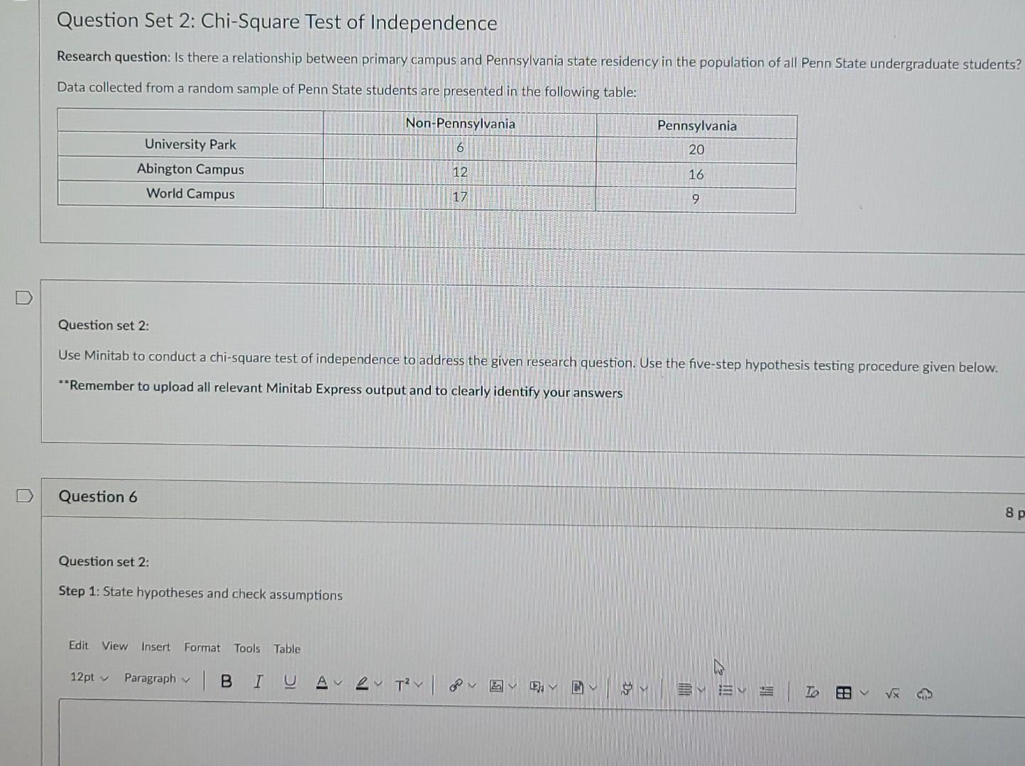 Solved Question Set 2: Chi-Square Test of Independence | Chegg.com