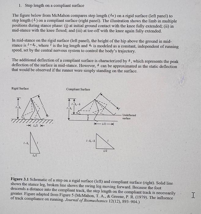 1. Step length on a compliant surface The figure | Chegg.com