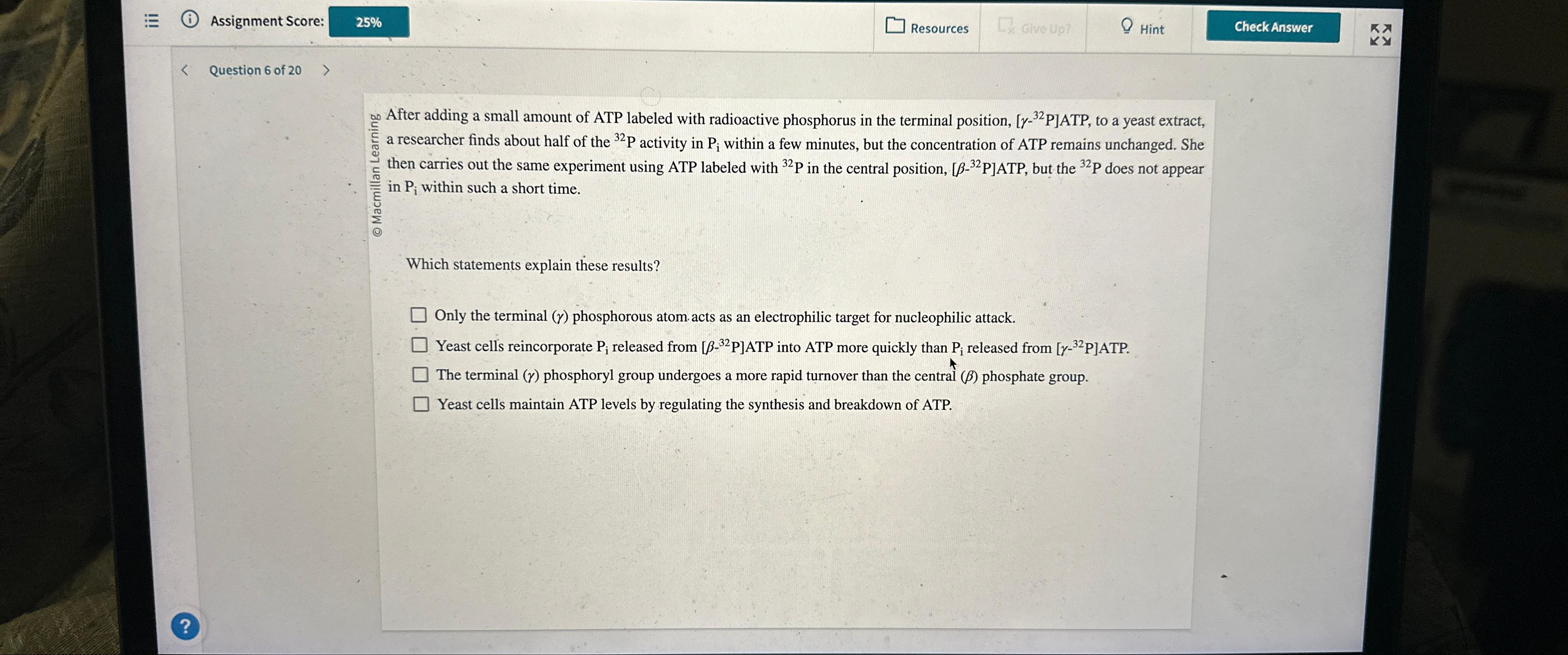 Solved Assignment Score:ResourcesHintQuestion 6 ﻿of 20After | Chegg.com