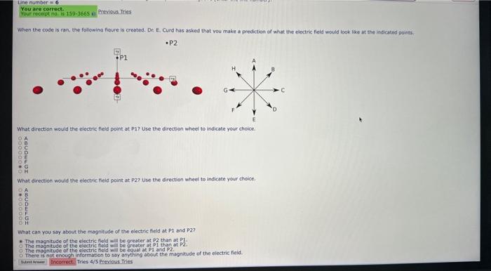 What direction would the electric fleld point at p1? | Chegg.com