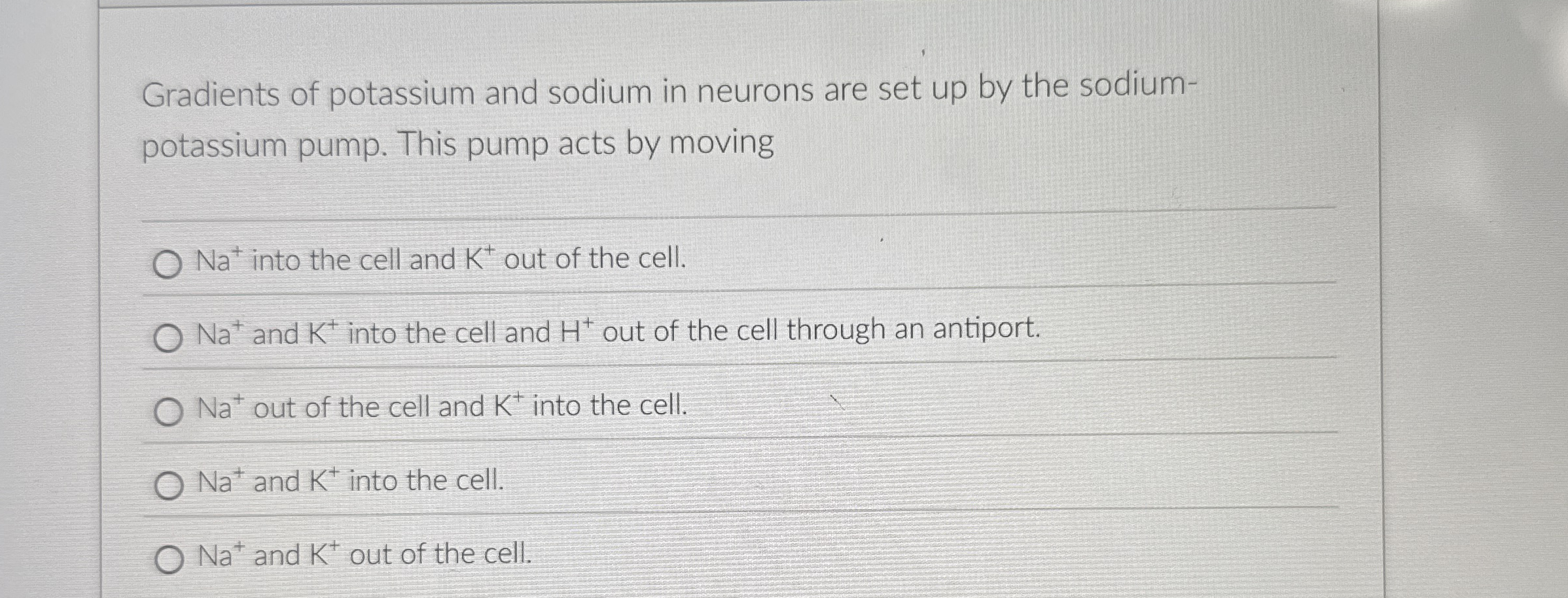 High Quality SOLUTION Gradients of potassium and sodium in neurons are ...