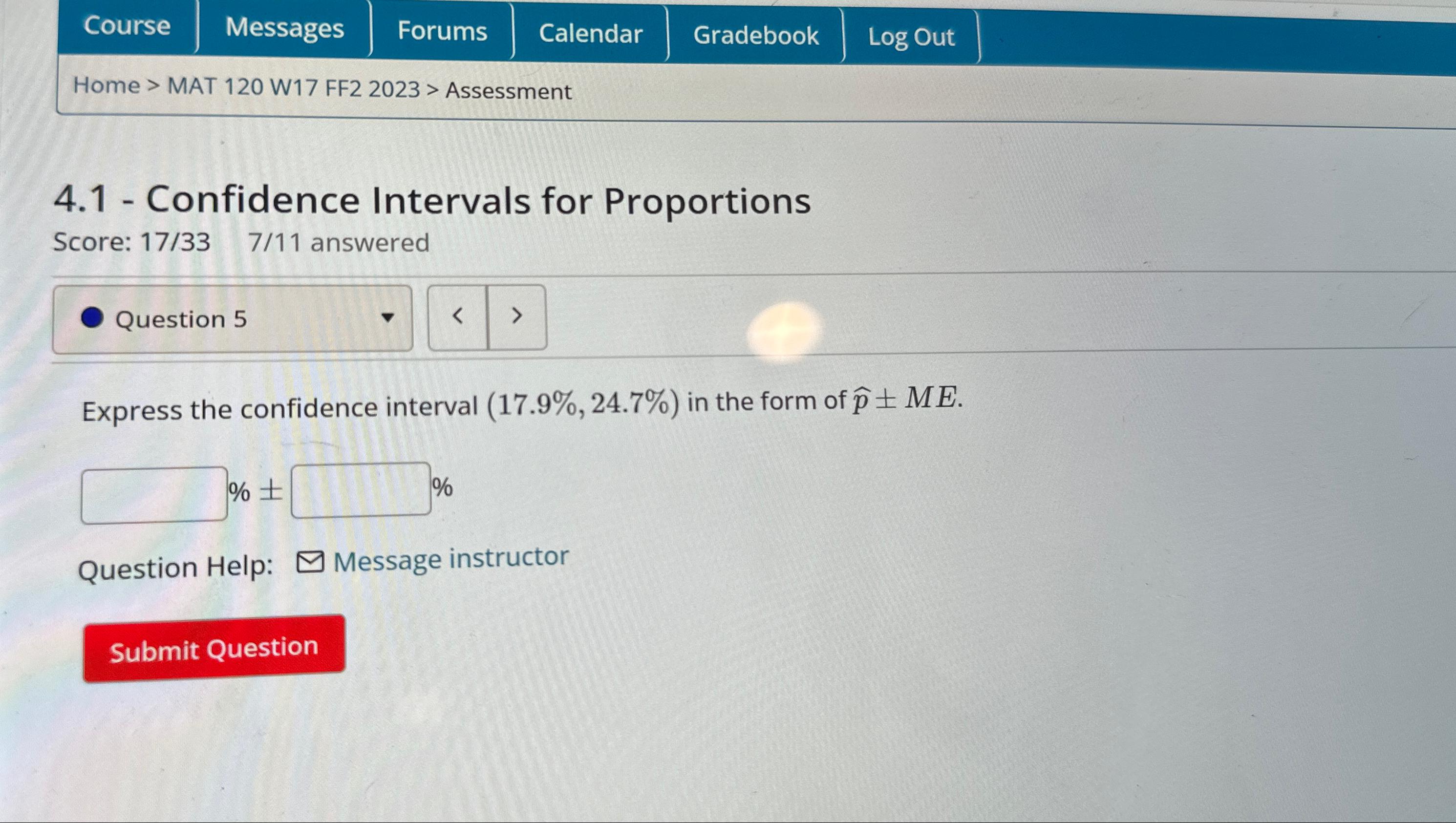 Solved 4.1 - ﻿Confidence Intervals for ProportionsScore: | Chegg.com