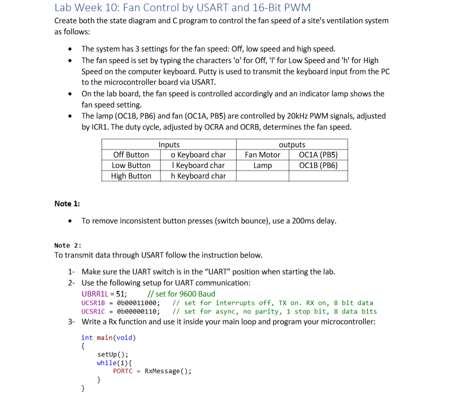 Solved create a state diagram for this problem: Lab Week 10: | Chegg.com
