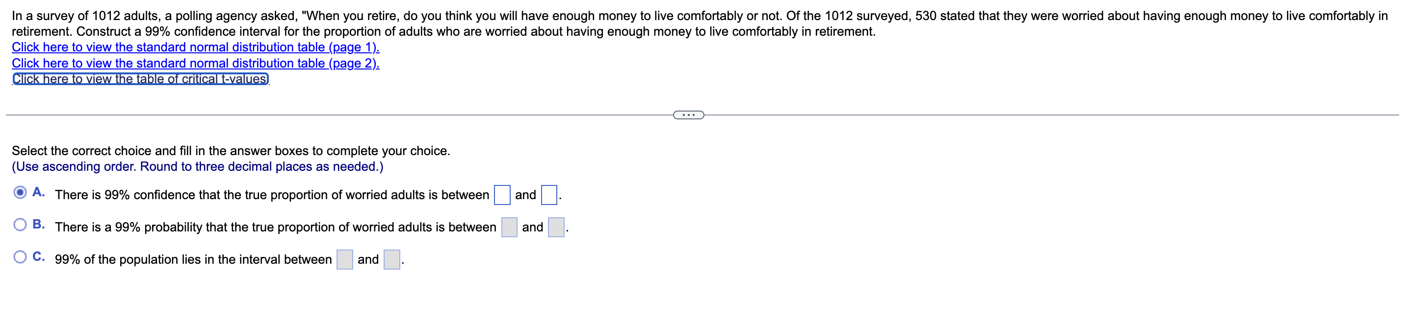 Solved retirement. Construct a \( 99 \% \) ﻿confidence | Chegg.com
