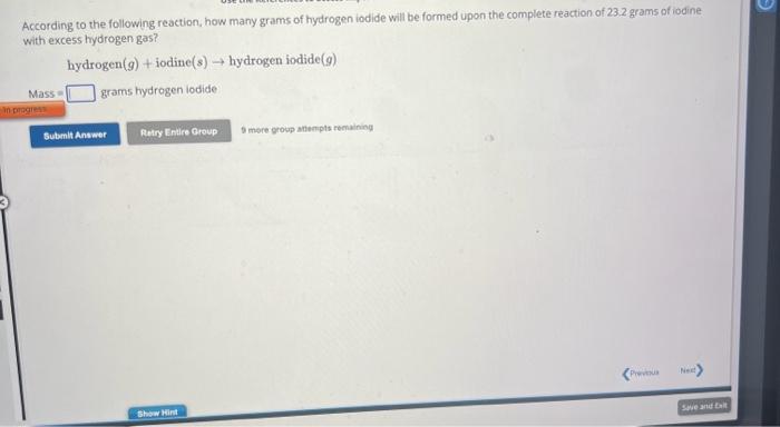 Solved According to the following reaction, how many grams | Chegg.com