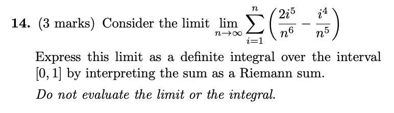 Solved (3 ﻿marks) ﻿Consider the limit | Chegg.com