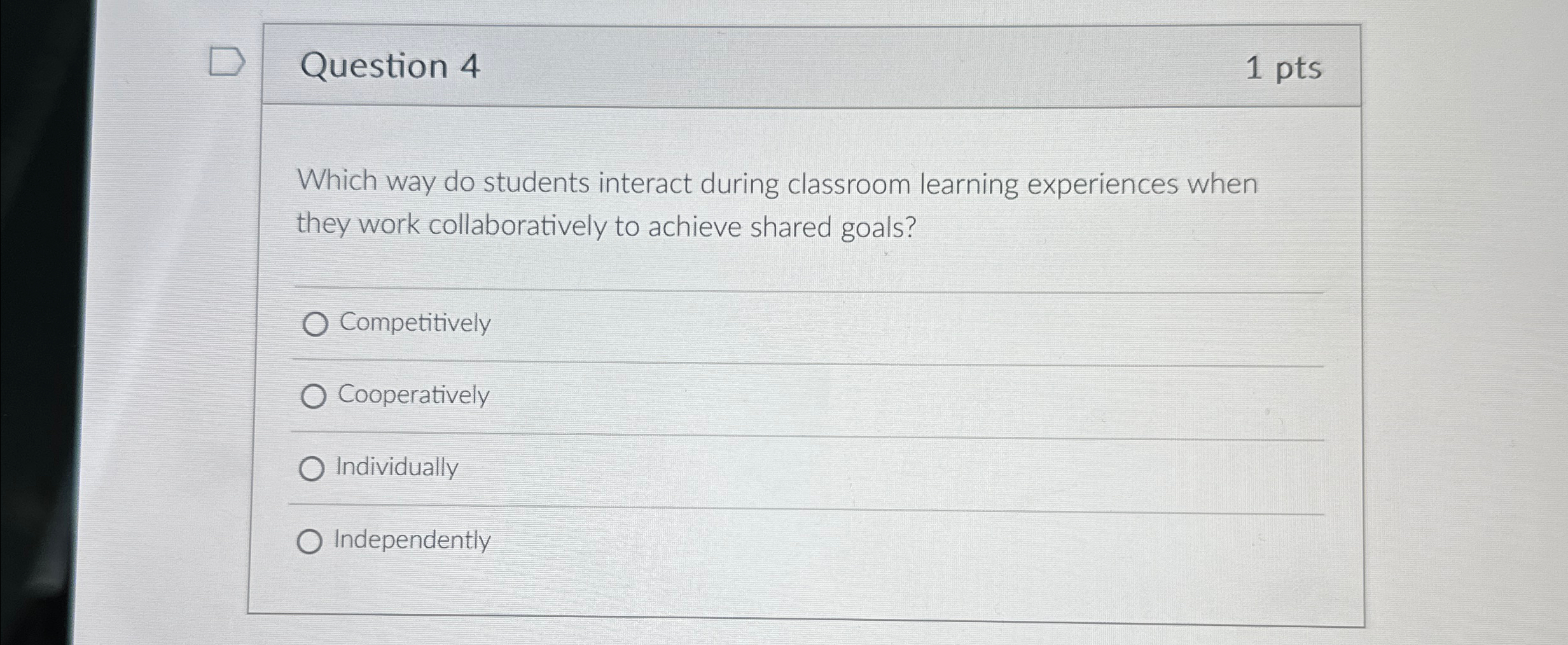 Solved Question 41ptsWhich way do students interact during | Chegg.com