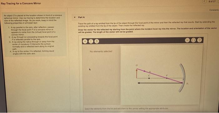 Solved Ray Tracing for a Concave Mirror Cortante Part A | Chegg.com