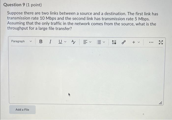 Solved Question 9 (1 point) Suppose there are two links | Chegg.com