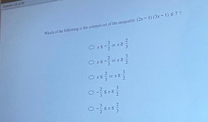 Solved 0 ocion 25d5 Which of the following is the solution | Chegg.com