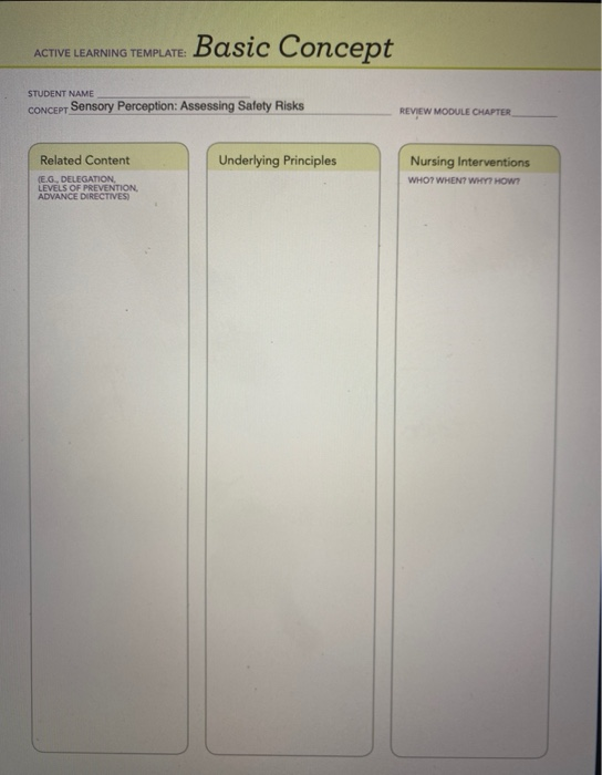 Solved ACTIVE LEARNING TEMPLATE: Basic Concept STUDENT NAME | Chegg.com