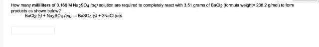 Solved How many milliliters of 0.166 M Na2SO4 (aq) solution | Chegg.com