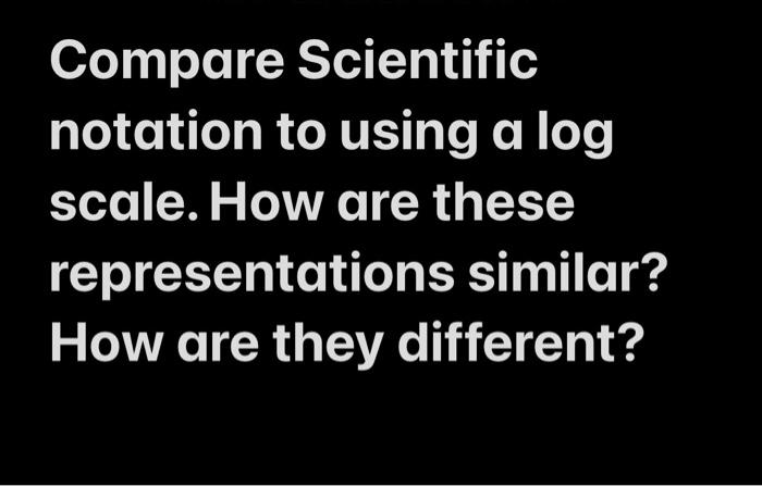 Solved Compare Scientific notation to using a log scale. How | Chegg.com