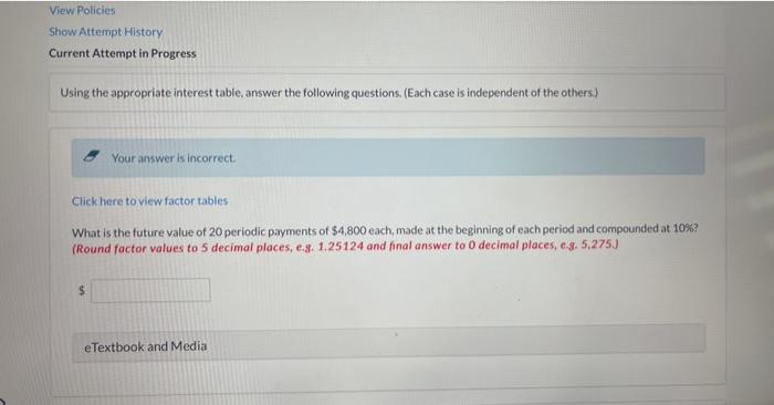 Solved Using the appropriate interest table, answer the | Chegg.com