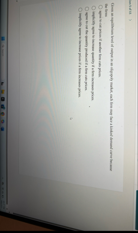 Solved ion 5 ﻿of 15Given an equilibrium level of output in | Chegg.com