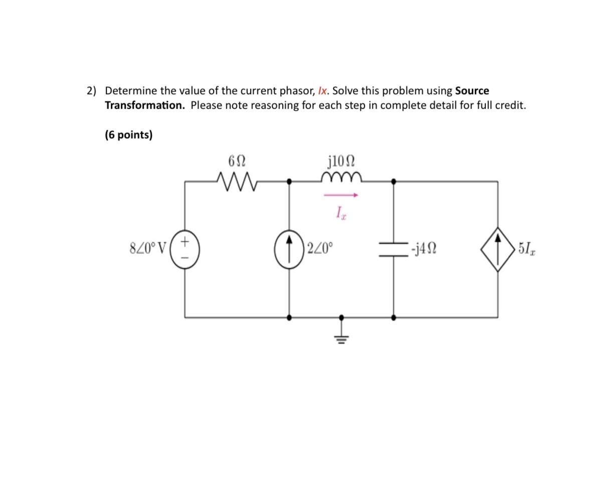 Solved Determine the value of the current phasor, Ix. ﻿Solve | Chegg.com