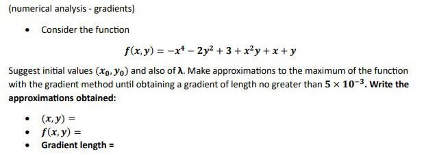 Solved (numerical analysis - ﻿gradients)(Do mathematical | Chegg.com