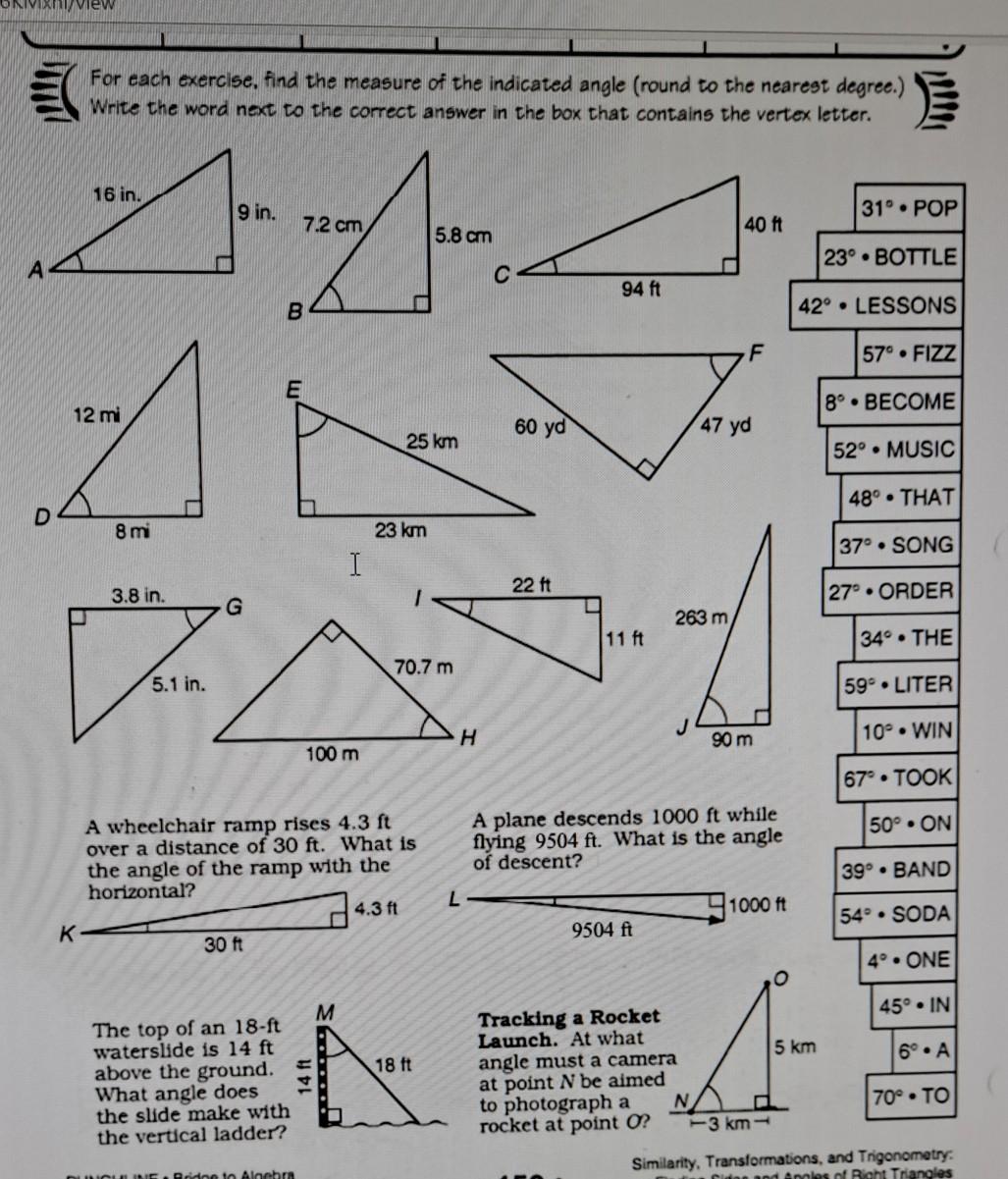 Solved View For each exercise, find the measure of the | Chegg.com