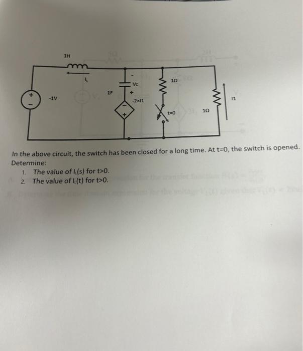 Solved In the above circuit, the switch has been closed for | Chegg.com