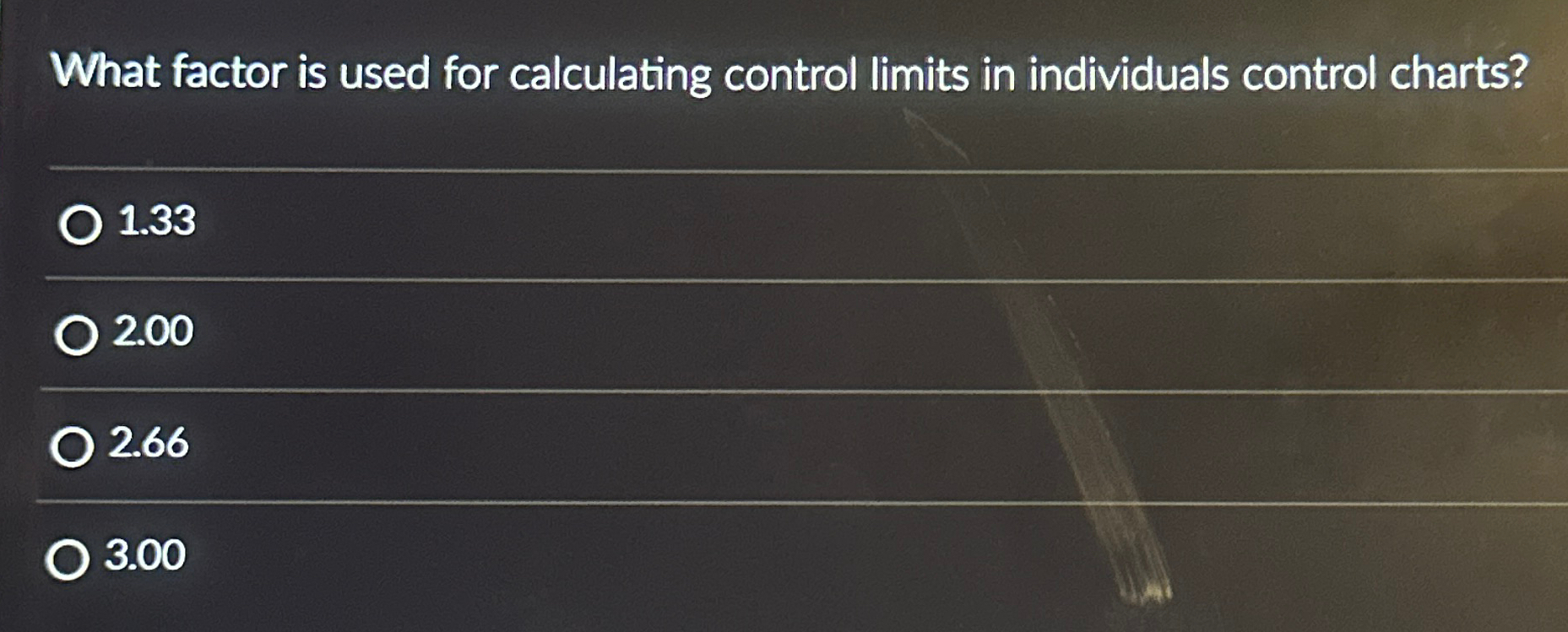 Solved What factor is used for calculating control limits in | Chegg.com