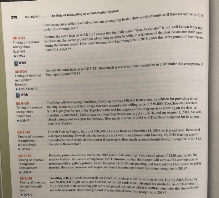 Solved assume the same facts as in BE-5-23. how much revenue | Chegg.com