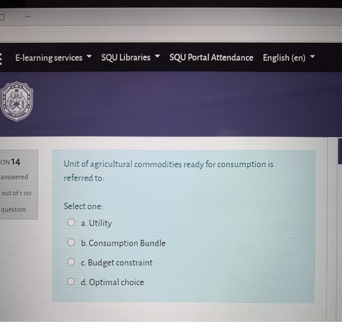 Solved E E-learning services SQU Libraries SQU Portal | Chegg.com