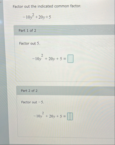 Solved Factor out the indicated common | Chegg.com