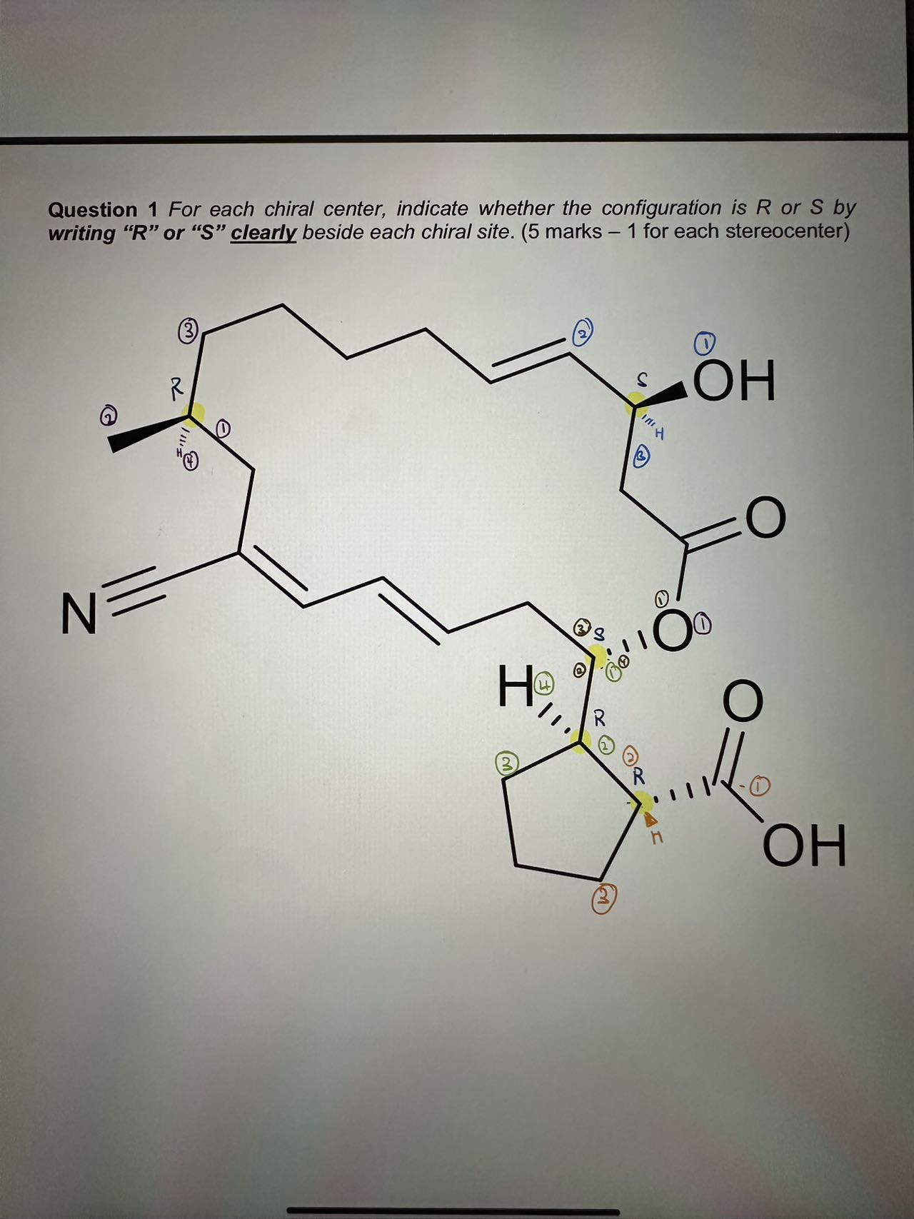 For each chiral center, indicate whether the | Chegg.com