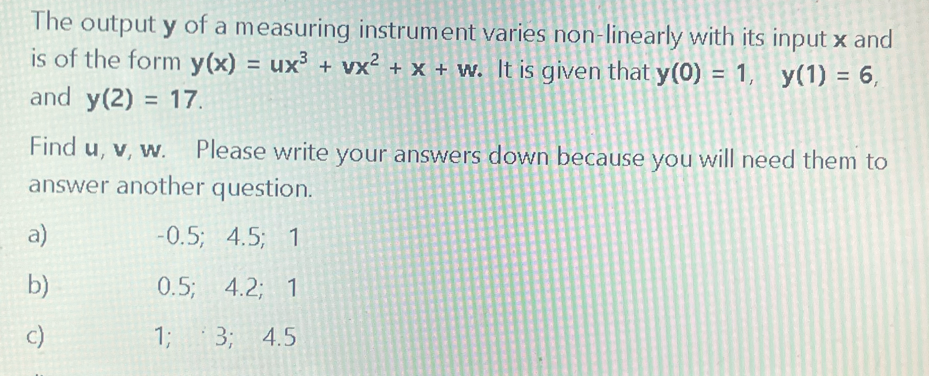 Solved The output y ﻿of a measuring instrument varies | Chegg.com