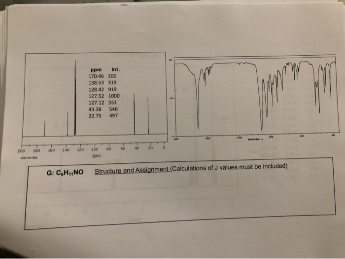 Solved G: C2H4NO Hz ppm 650.31 7.262 858 645.88 7.212 46 | Chegg.com