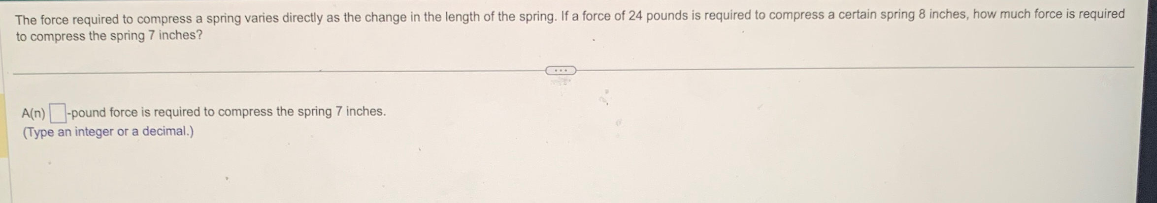 Solved The force required to compress a spring varies | Chegg.com