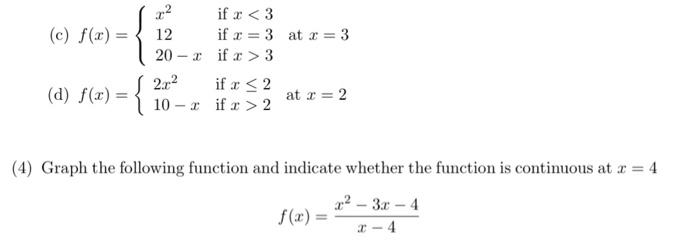 Solved (3) Indicate whether the following functions are | Chegg.com