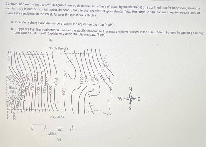Solved Contour lines on the map shown in figure 4 are | Chegg.com