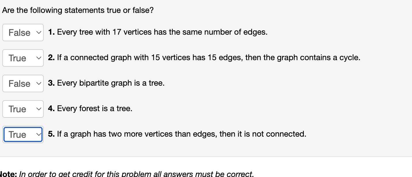 Solved Are the following statements true or false?Every tree | Chegg.com