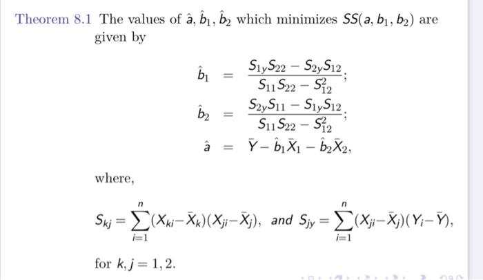 Solved (1) Use the formula § = (XTX)-'XTY we obtained for a | Chegg.com
