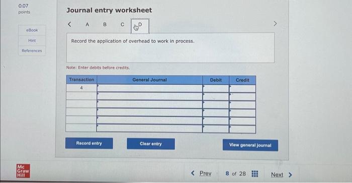 Solved Journal entry worksheet Record raw materials | Chegg.com