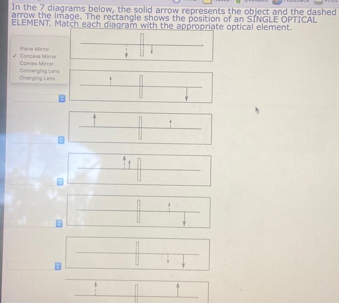 Solved In the 7 diagrams below, the solid arrow represents | Chegg.com