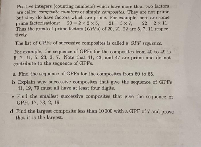 Solved Positive integers (counting numbers) which have more | Chegg.com