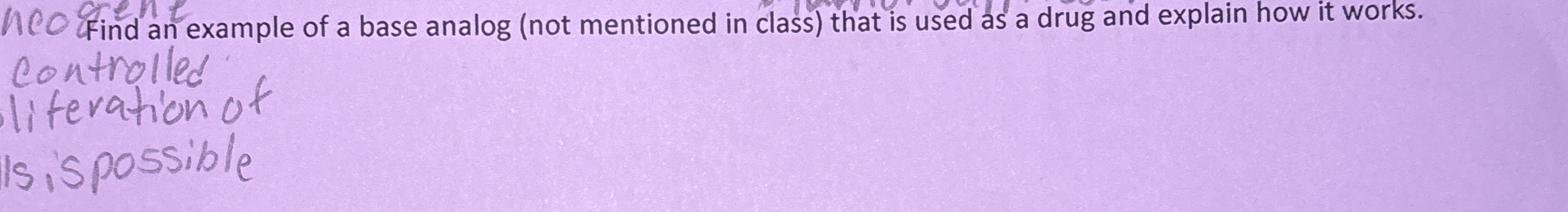 Solved Find an example of a base analog (not mentioned in | Chegg.com
