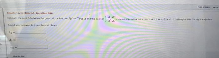 Solved Chapter 5, Section 5.1, Question 006 Estimate the | Chegg.com
