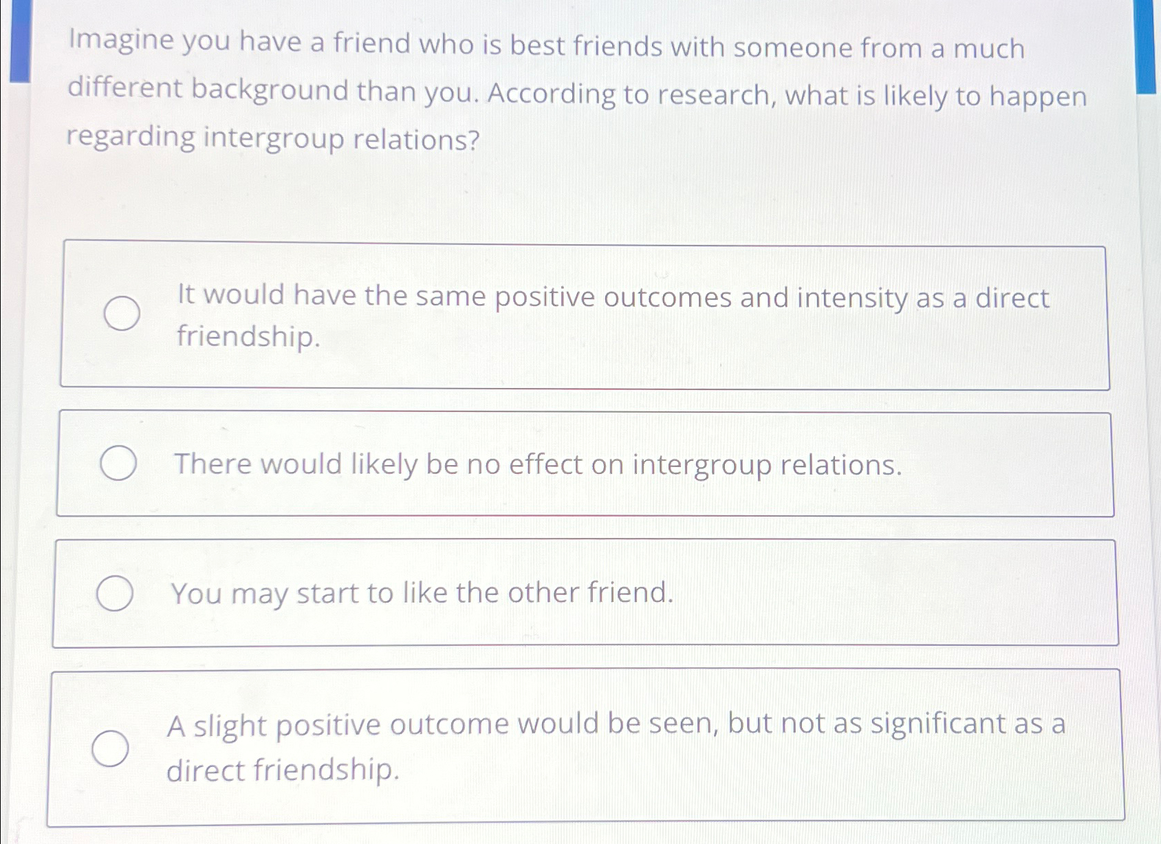 Solved Imagine you have a friend who is best friends with | Chegg.com