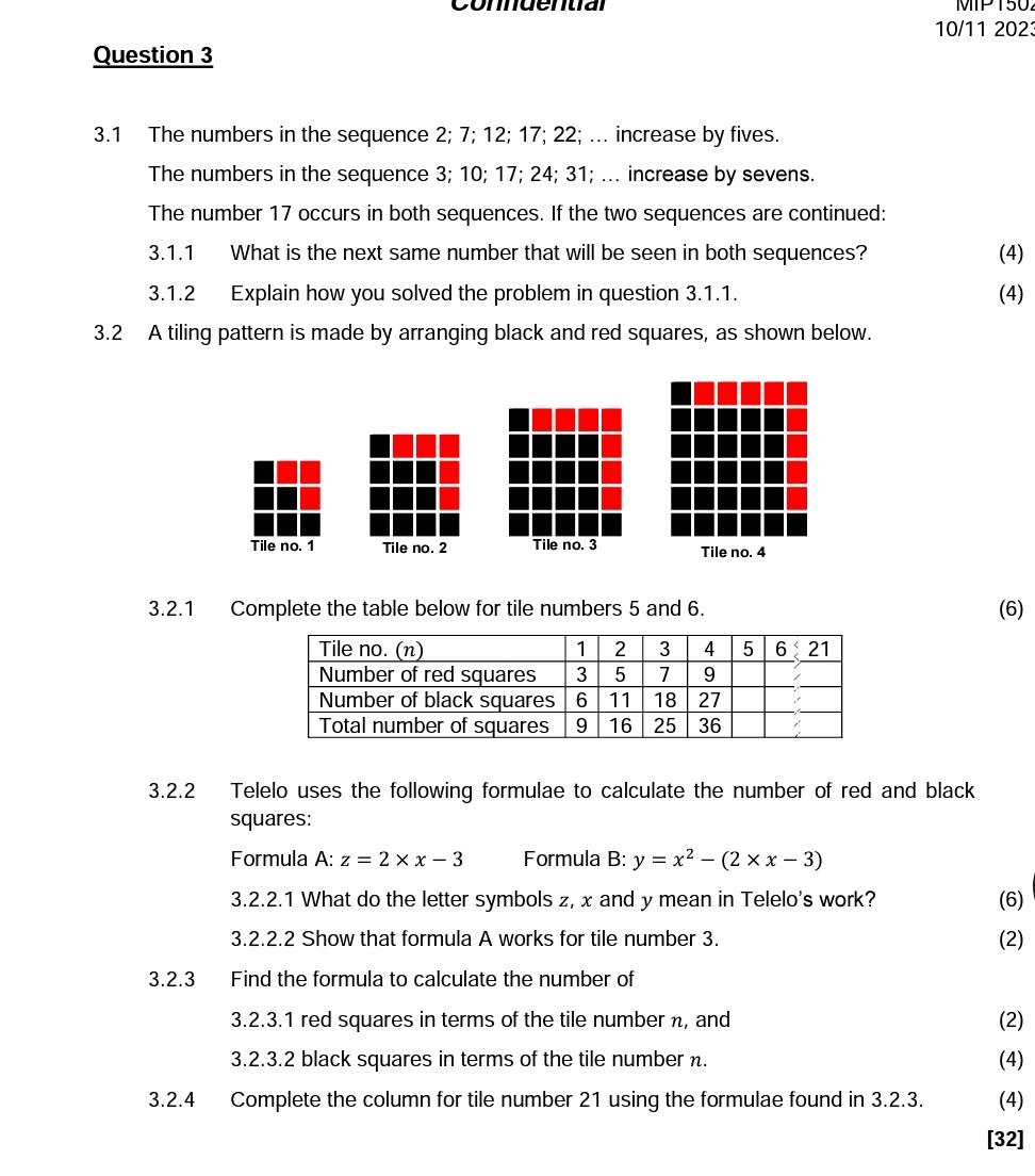 Solved 3.1 The numbers in the sequence 2;7;12;17;22;… | Chegg.com