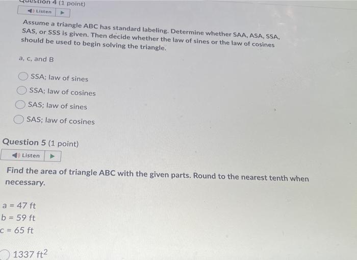 Solved Assume a triangle ABC has standard labeling. | Chegg.com